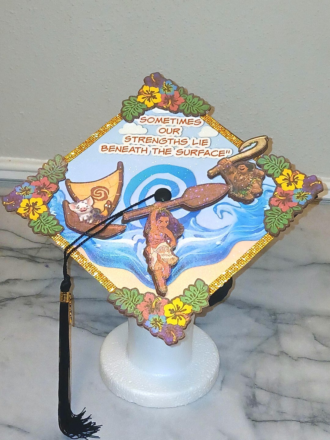 3D Moana Custom Graduation Cap Topper Moana Ocean Princess - Etsy