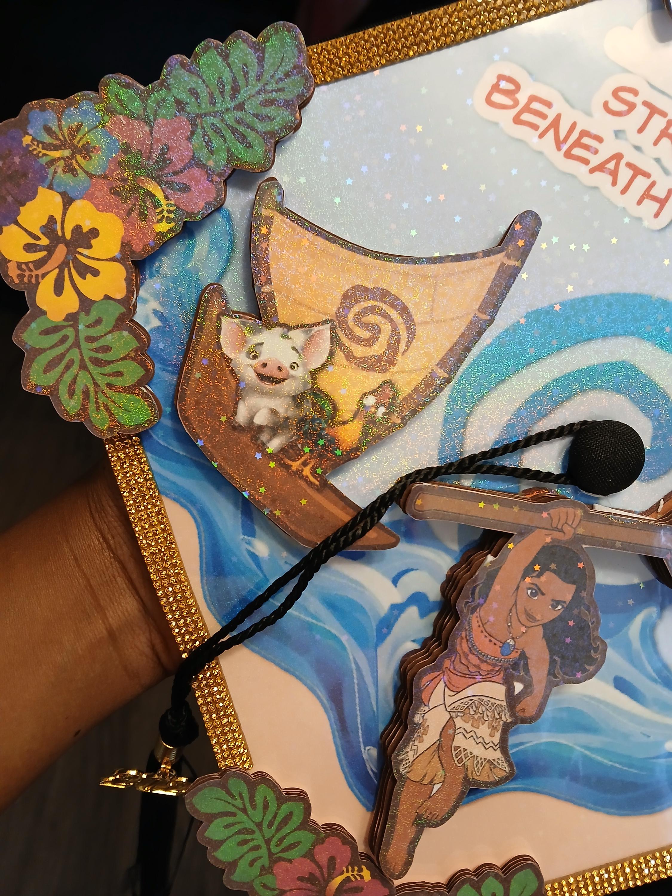 3D Moana Custom Graduation Cap Topper Moana Ocean Princess - Etsy