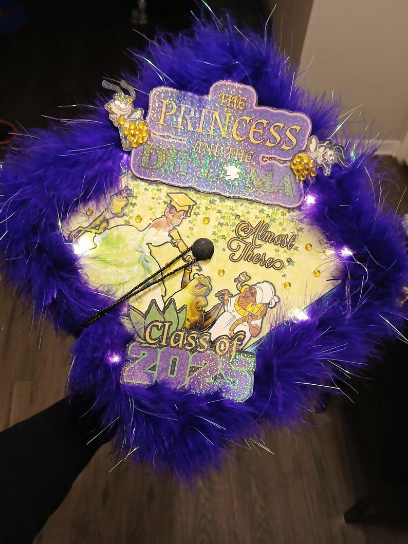 3D Tiana Light up Theme Custom Graduation Cap Topper - Etsy