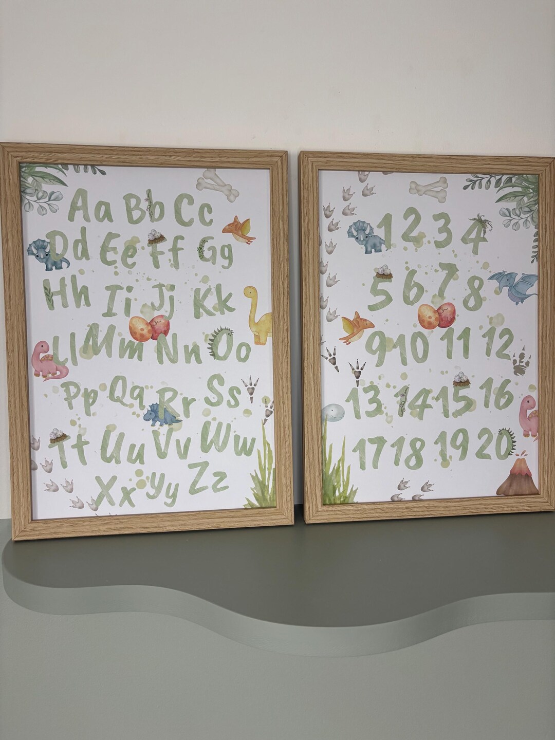 Dinosaur Alphabet and Numbers Print: Nursery Learning Poster - Etsy UK