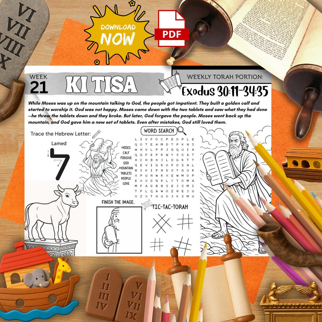 Week 21 Ki Tisa Torah Portion Activity Mat: Golden Calf Story ...