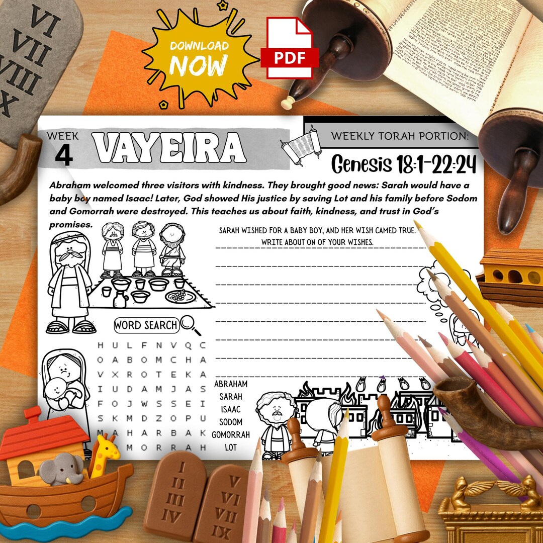 Week 4 Vayera Torah Portion Activity Mat: Abraham and Isaac (printable ...