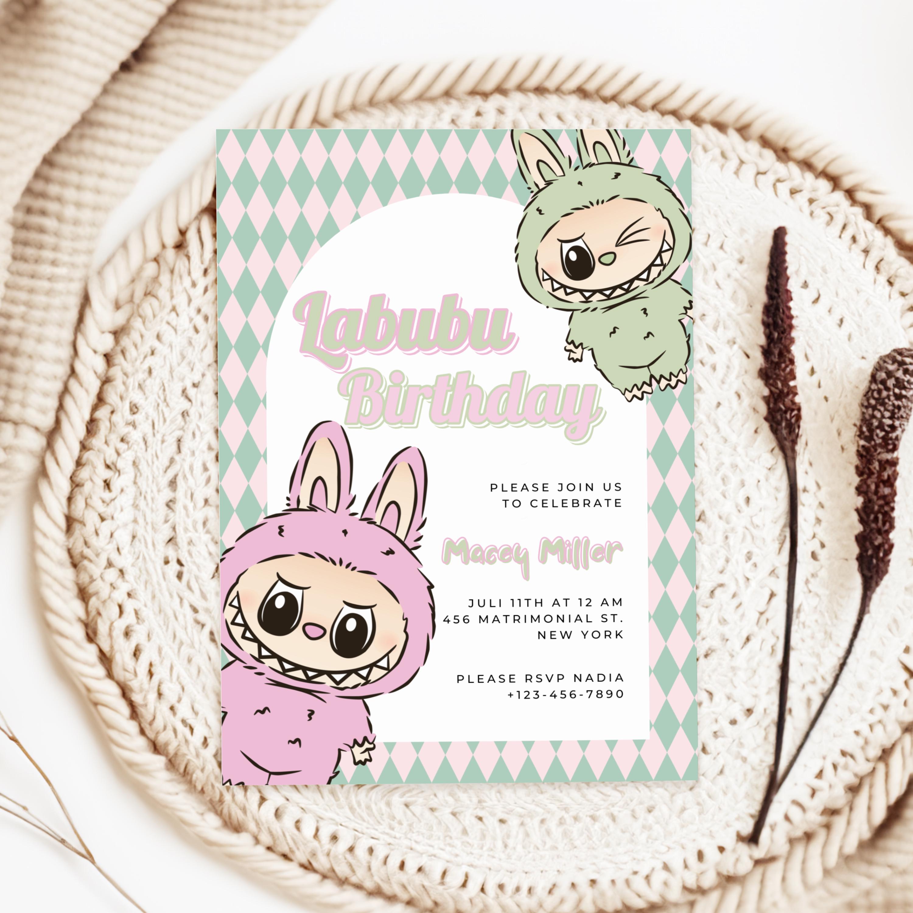 Labubu Birthday Invitation Theme Party Labubu the Monsters Birthday ...