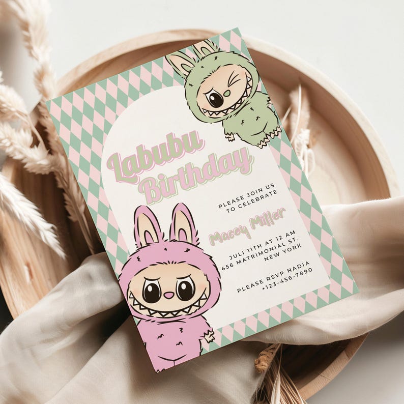 Labubu Birthday Invitation Theme Party Labubu the Monsters Birthday ...