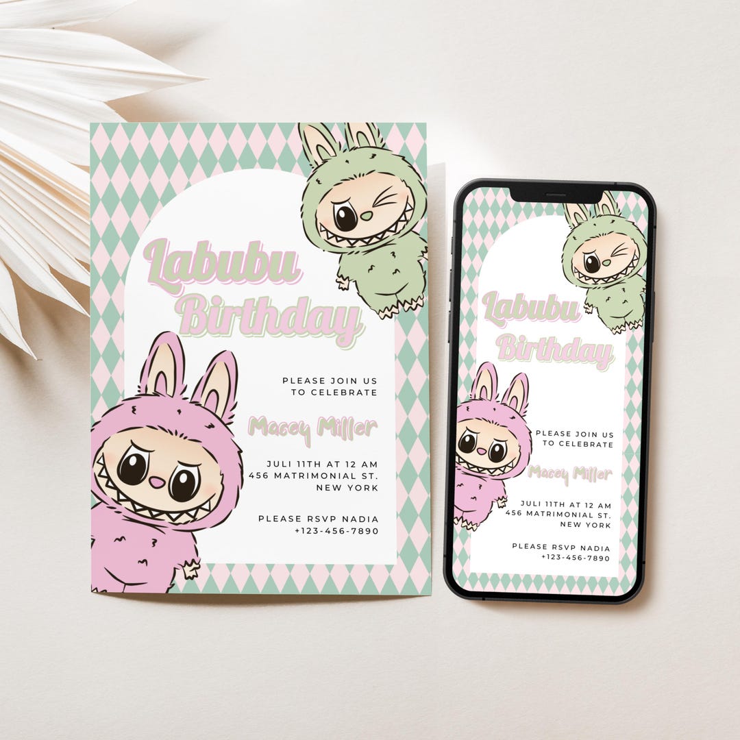 Labubu Birthday Invitation Theme Party Labubu the Monsters Birthday ...