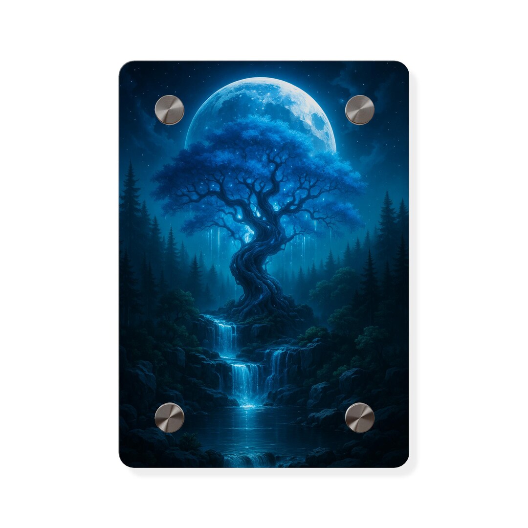 Mystical Tree Acrylic Panel, Waterfall Nature Wall Art - Etsy