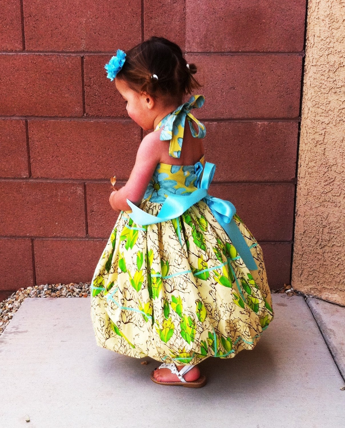 Girls Dress Sewing Pattern PDF Tutorial Lace up Halter Bubble Children ...