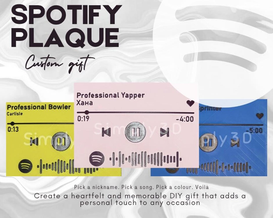 3D Printed Spotify Art | Custom Music Plaque | Personalized Gift for ...