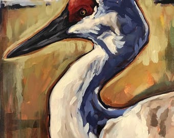 Crane paintings | Etsy