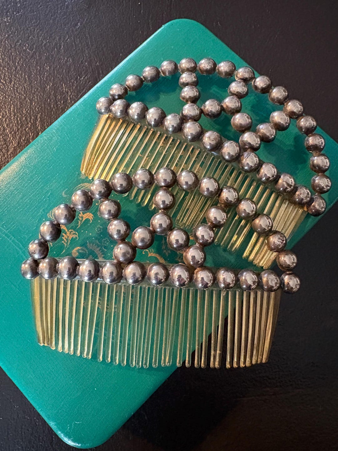 Antique Silver Hair Combs Set of Two - Etsy