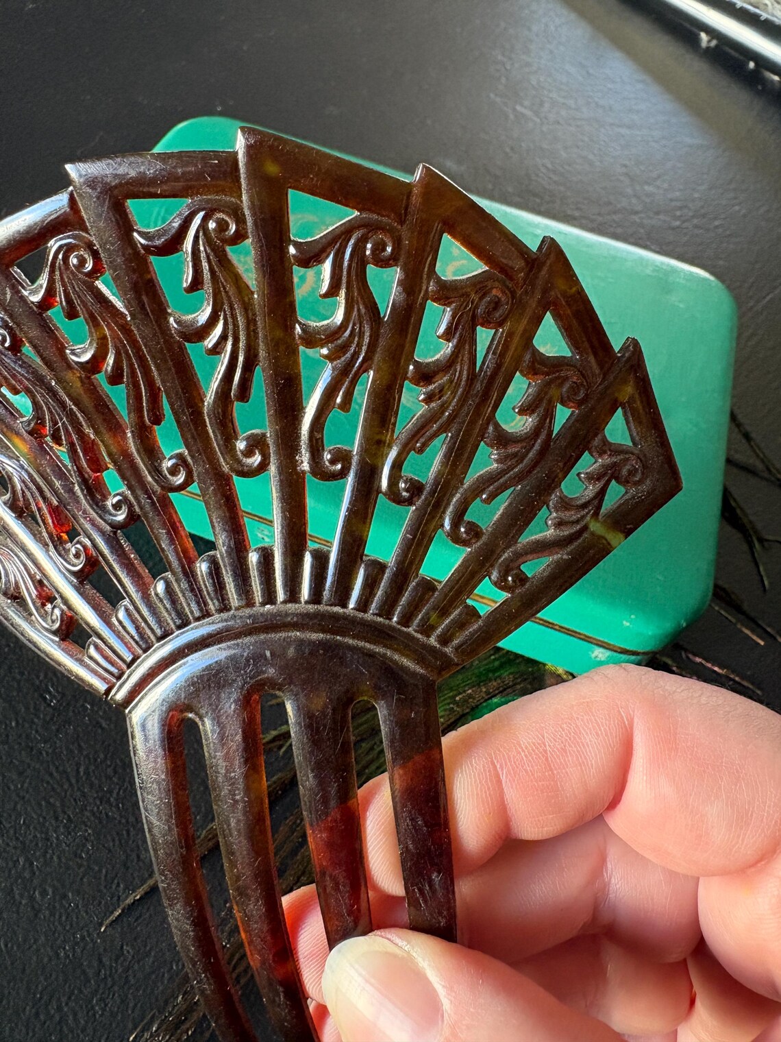 Vintage Bakelite Hair Comb - Etsy