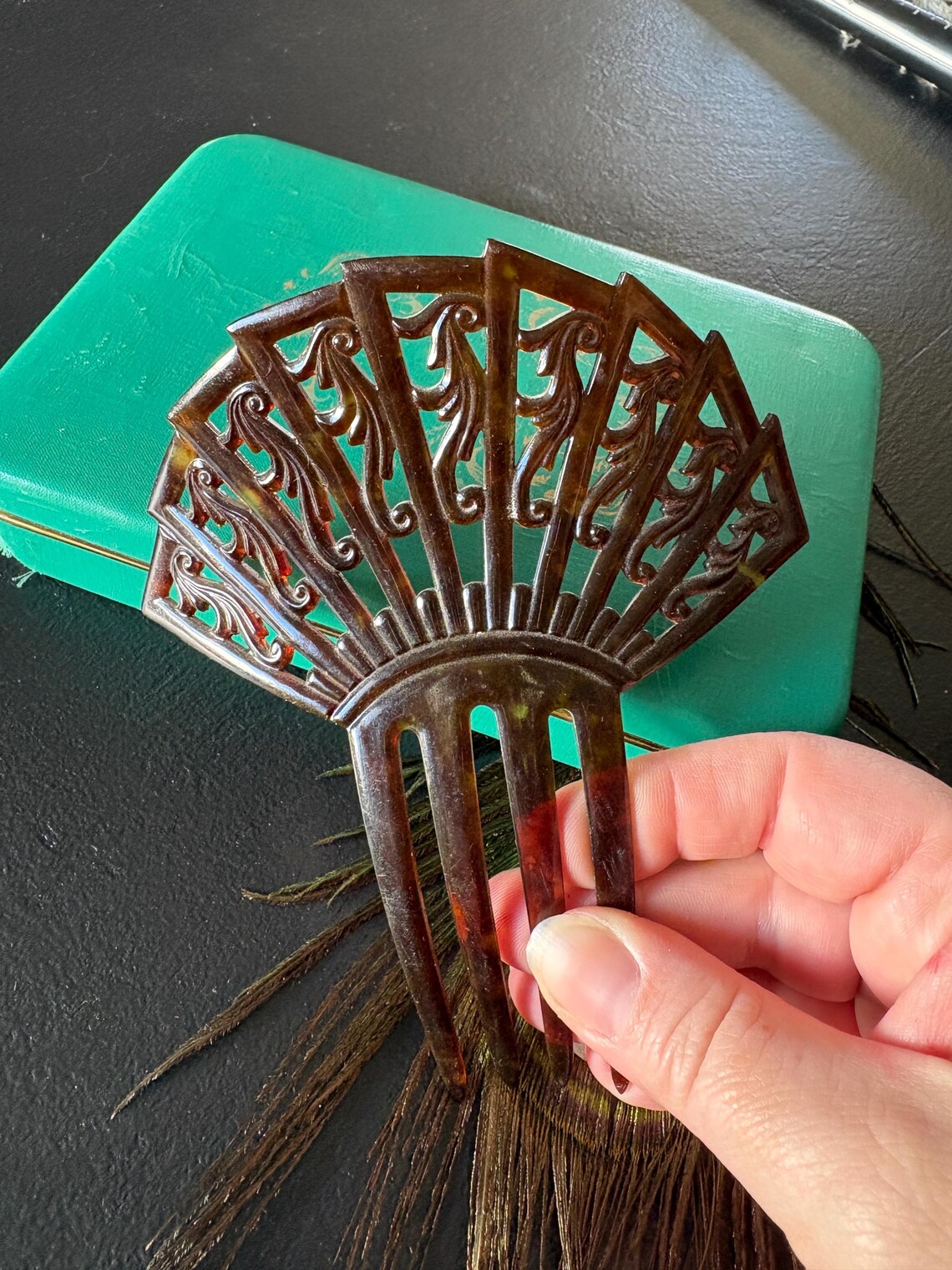Vintage Bakelite Hair Comb - Etsy