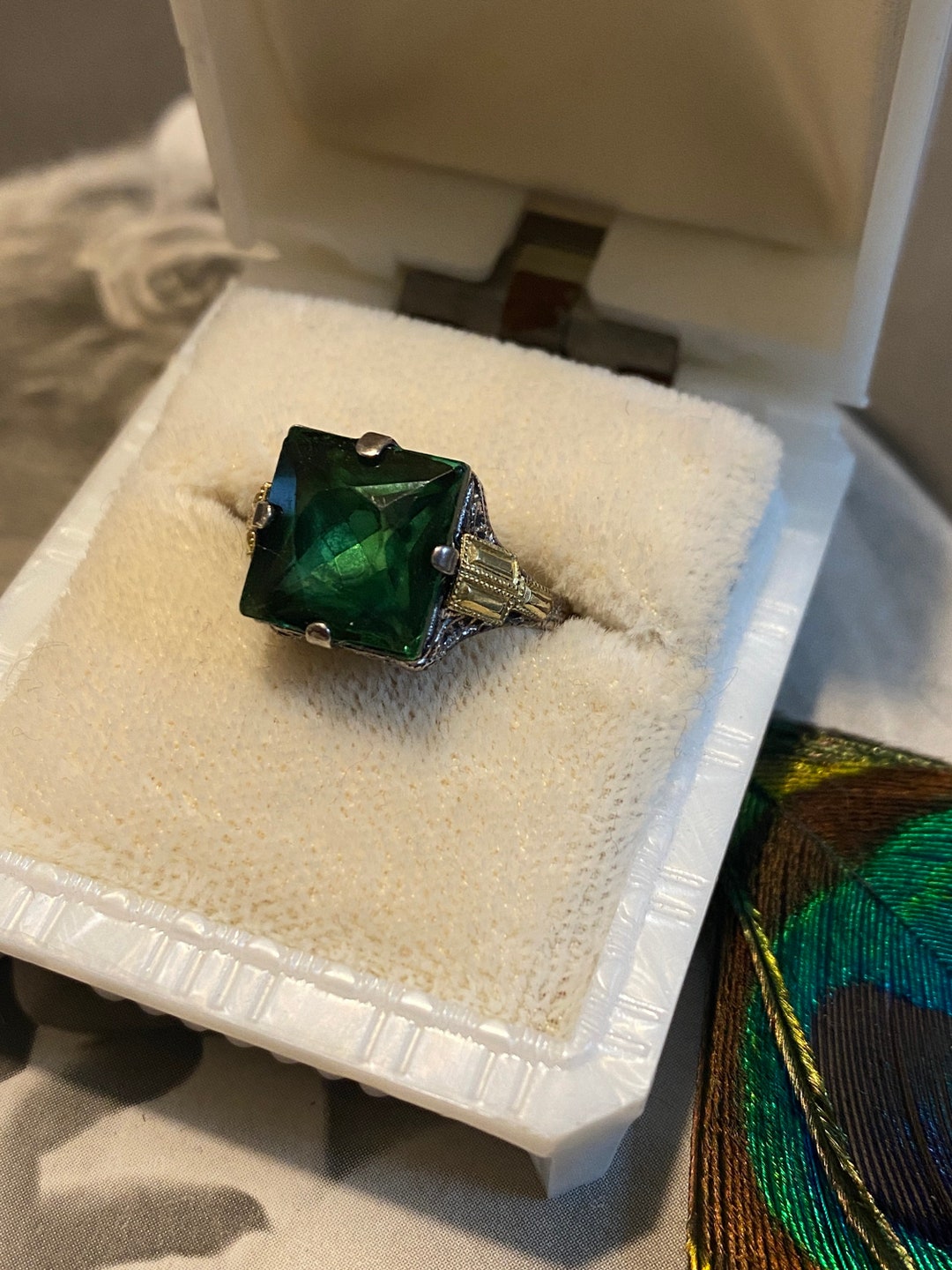 Stunning Vintage Sterling Glass Ring - Etsy