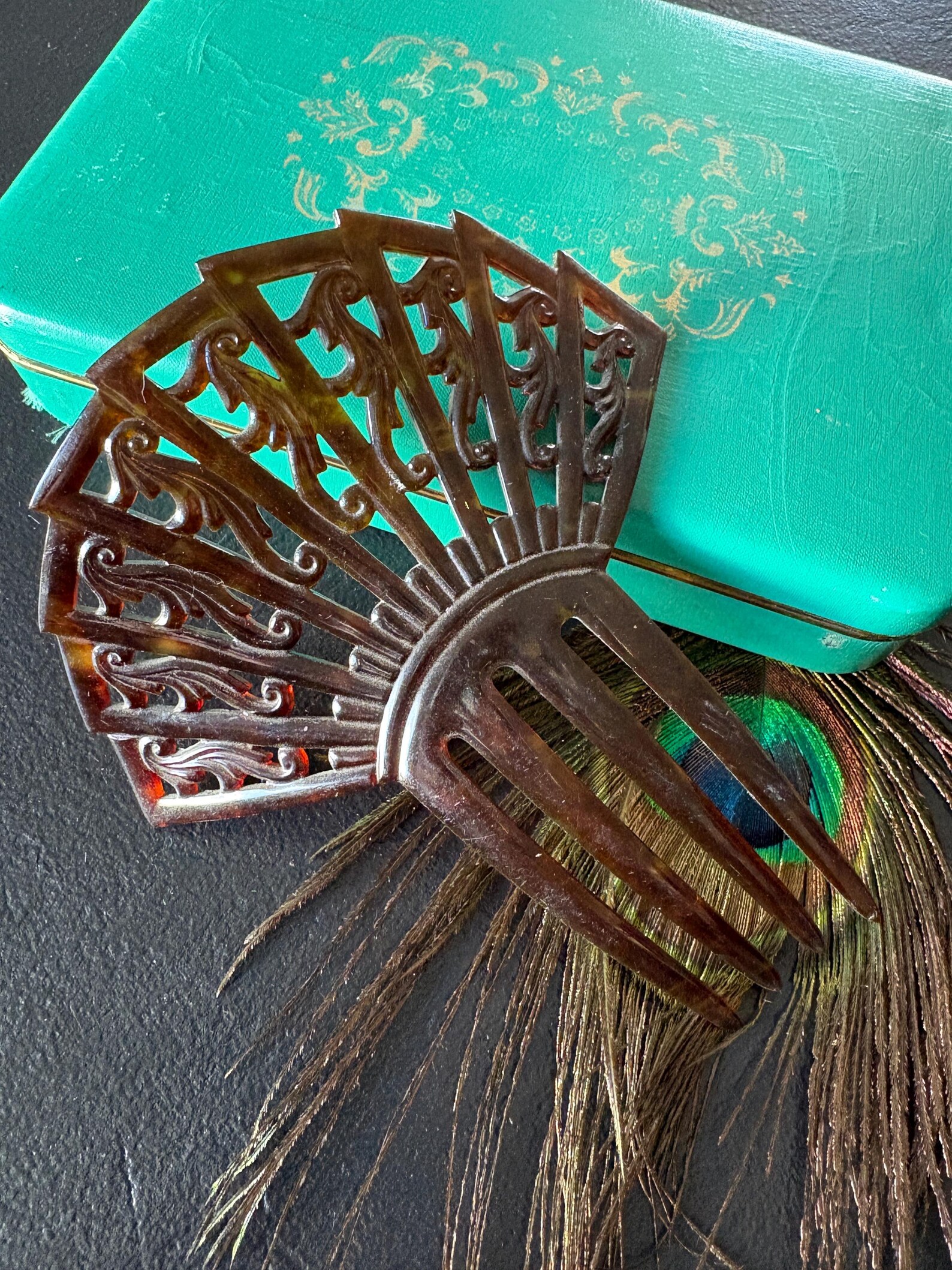 Vintage Bakelite Hair Comb - Etsy