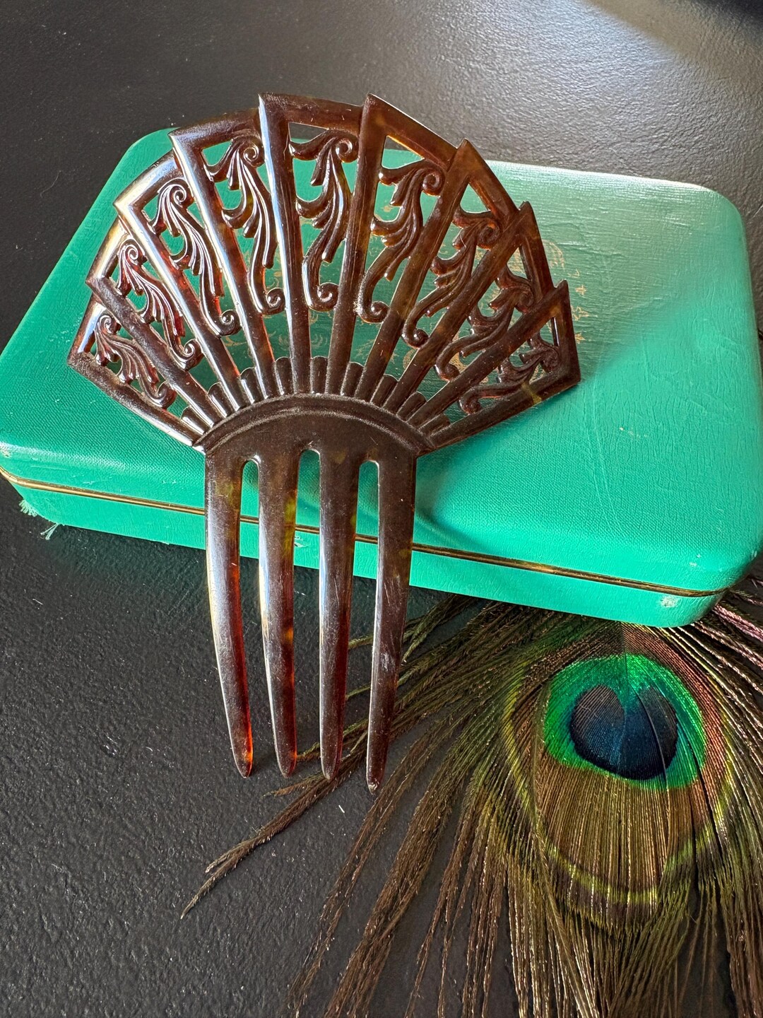 Vintage Bakelite Hair Comb - Etsy