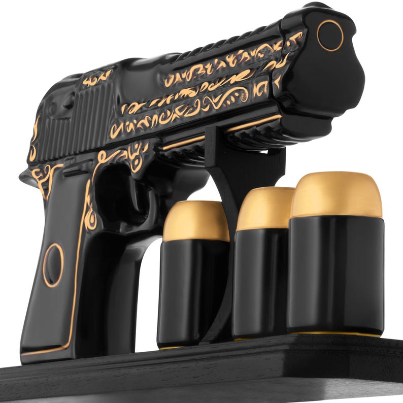 Ceramic Pistol Whiskey Decanter Set – Unique Bar Decor Gift - Etsy