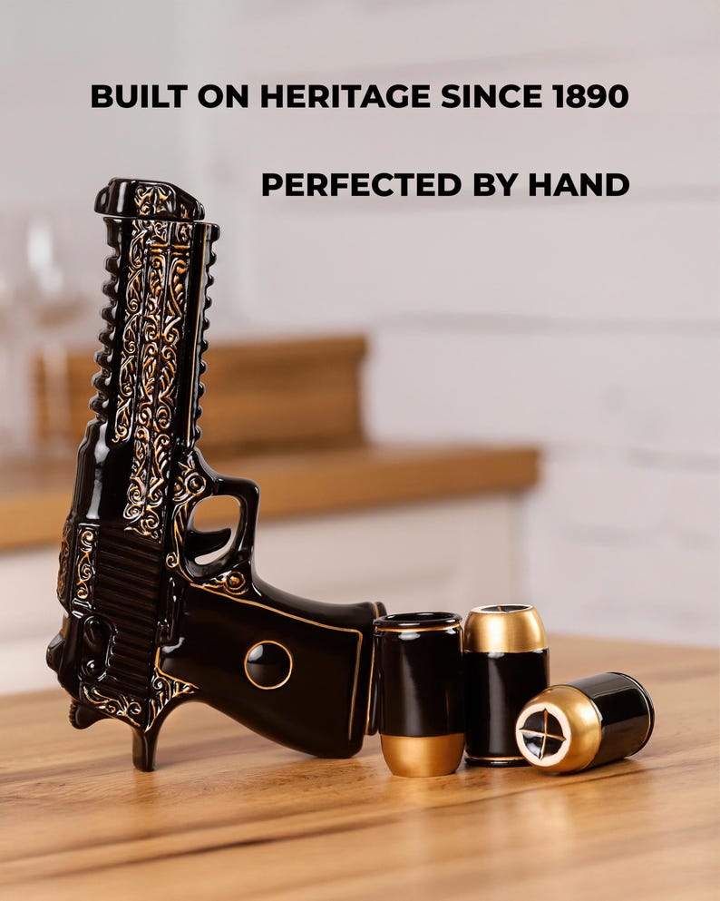 Ceramic Pistol Whiskey Decanter Set – Unique Bar Decor Gift - Etsy
