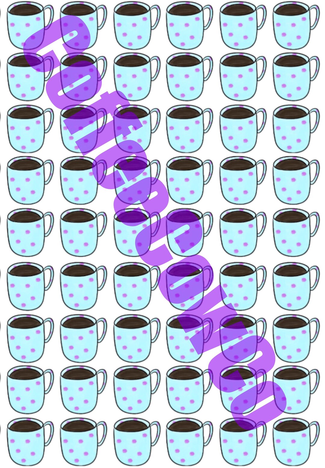 Coffee Tea Pattern, Digital Download, PNG, Cute Background, Coffee Cup ...