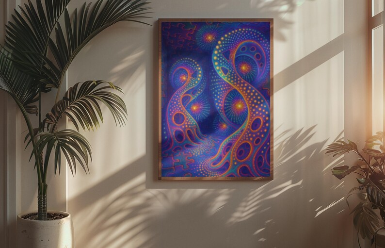 Printable Psychedelic Portal Wall Art, Trippy Infinity Tentacles in ...