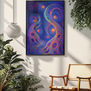 Printable Psychedelic Portal Wall Art, Trippy Infinity Tentacles in ...