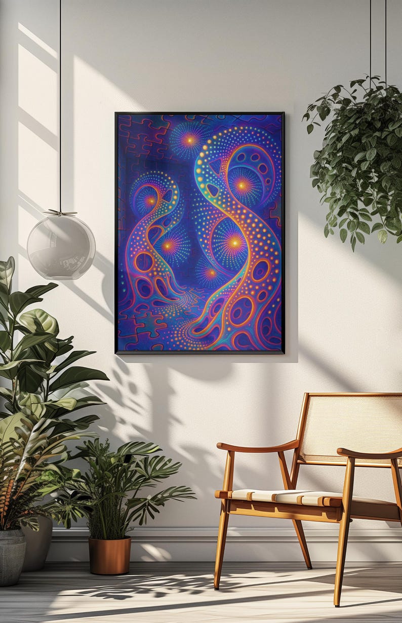 Printable Psychedelic Portal Wall Art, Trippy Infinity Tentacles in ...