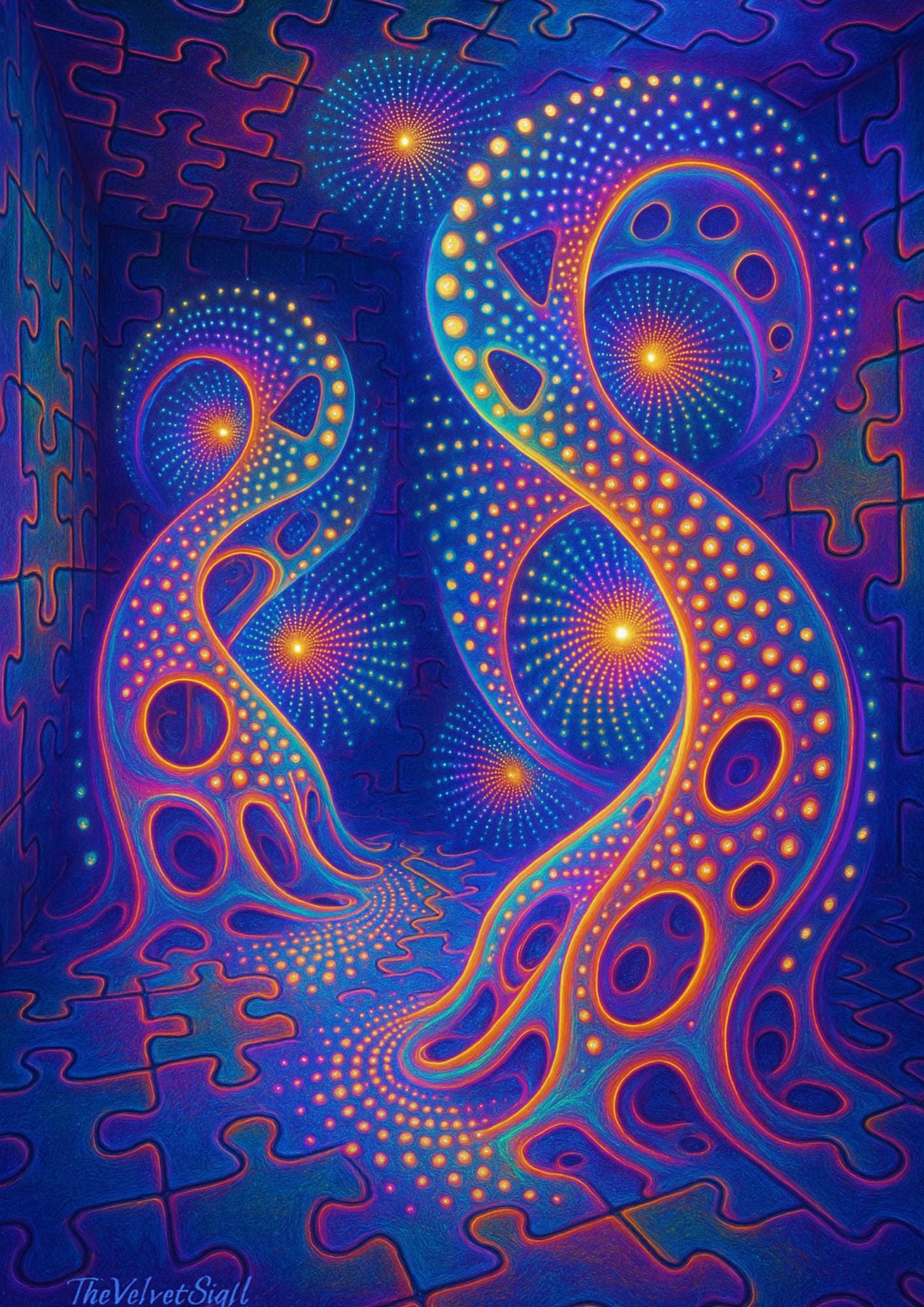 Printable Psychedelic Portal Wall Art, Trippy Infinity Tentacles in ...