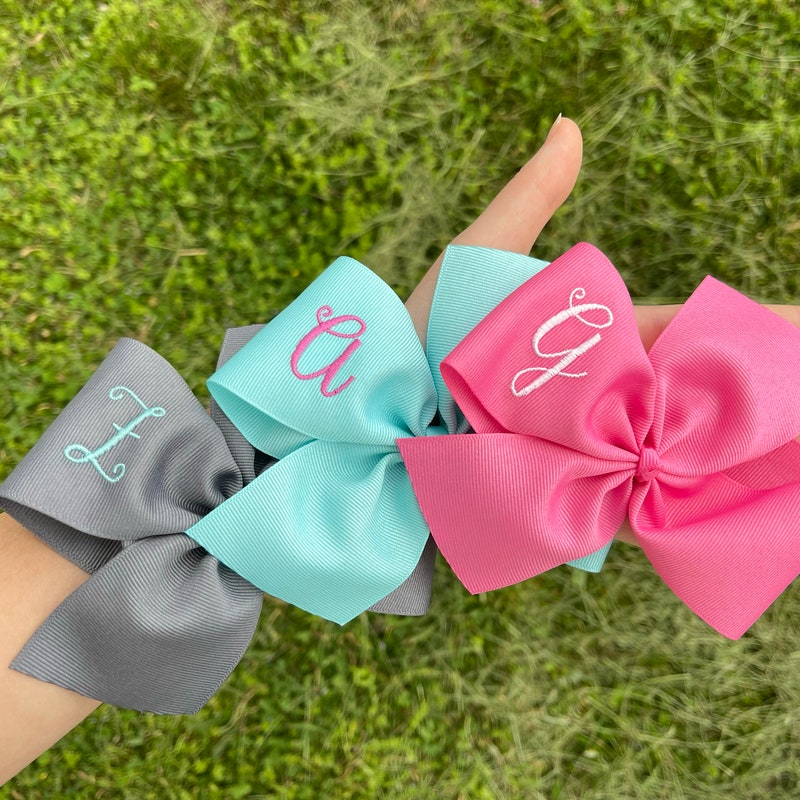 Monogrammed Hair Bow - Etsy