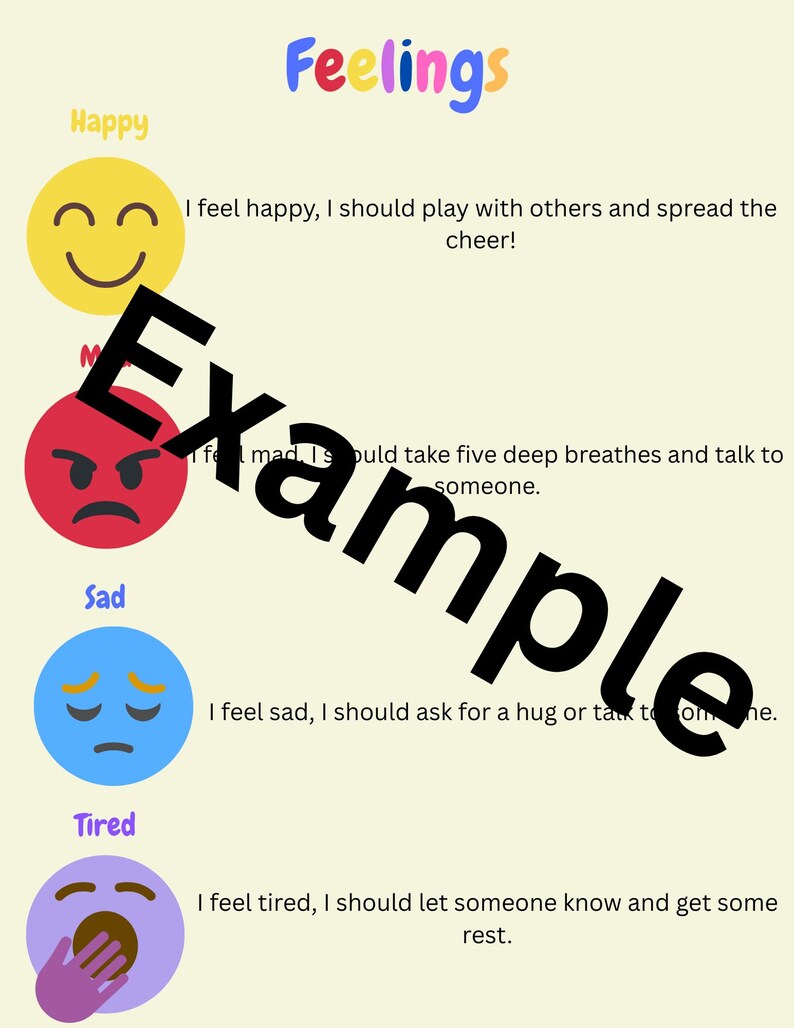Feelings Chart - Etsy