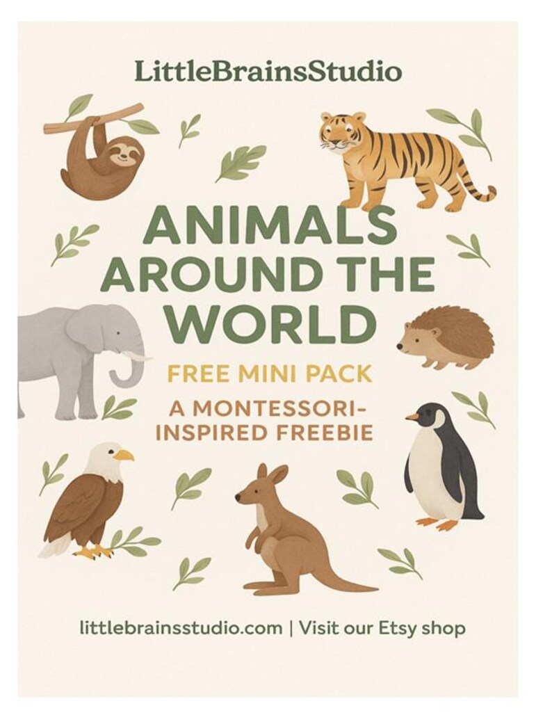 Montessori Animal Matching Game: Homeschool Prek Activity (printable ...