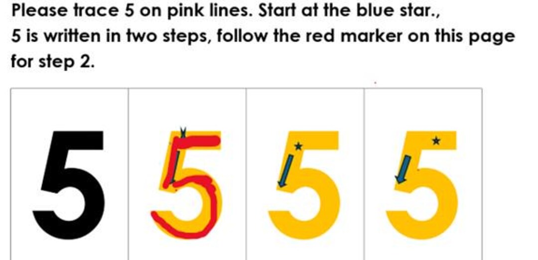 Tracing Made Easy: Numbers 1–5 With Finger Exercises. - Etsy