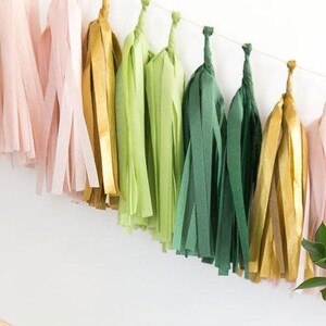 FROND Tissue Tassel Garland Kit : Metallic Gold, Sand, Sage, Forest ...