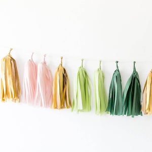 FROND Tissue Tassel Garland Kit : Metallic Gold, Sand, Sage, Forest ...