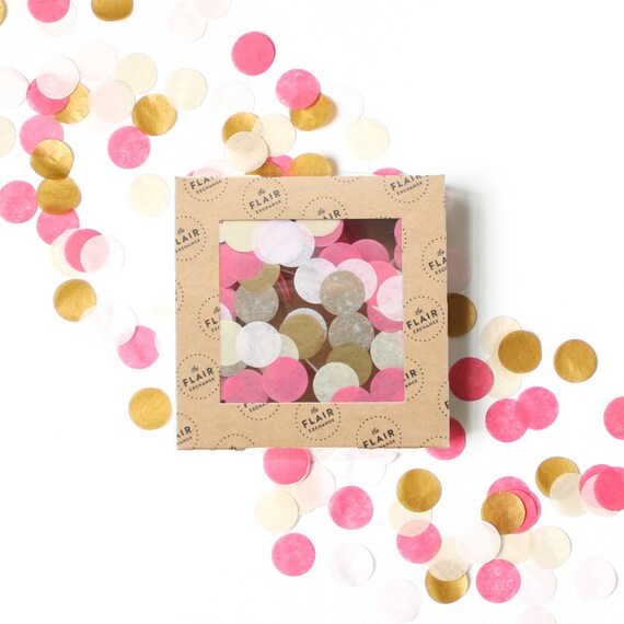 Eco Confetti - Sweetheart: Azalea, Off White, Blush, Metallic Gold ...