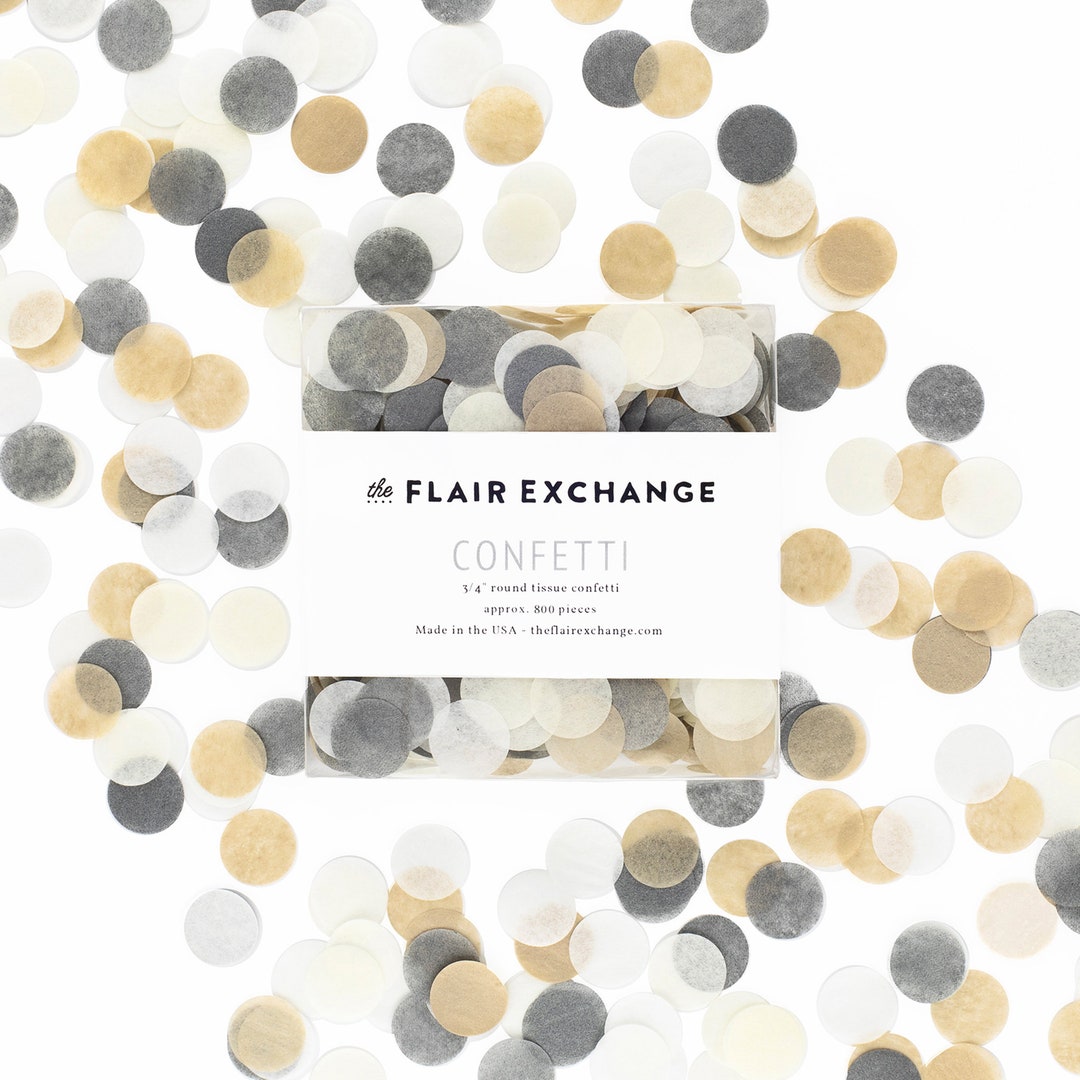 Hand-cut Confetti - Natural : Gray, White, off White, Kraft - Neutral ...