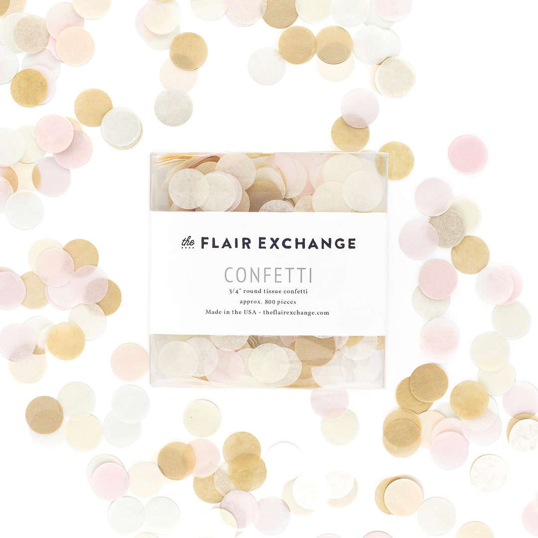 Hand-cut Confetti - Blushing : Blush, Kraft, off White, White - DIY ...