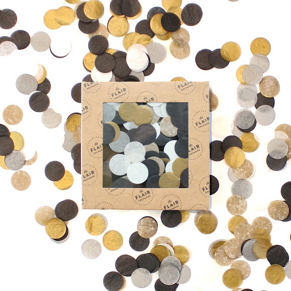 Eco Confetti - Tuxedo: Azalea, Off White, Blush, Metallic Gold - Circle ...
