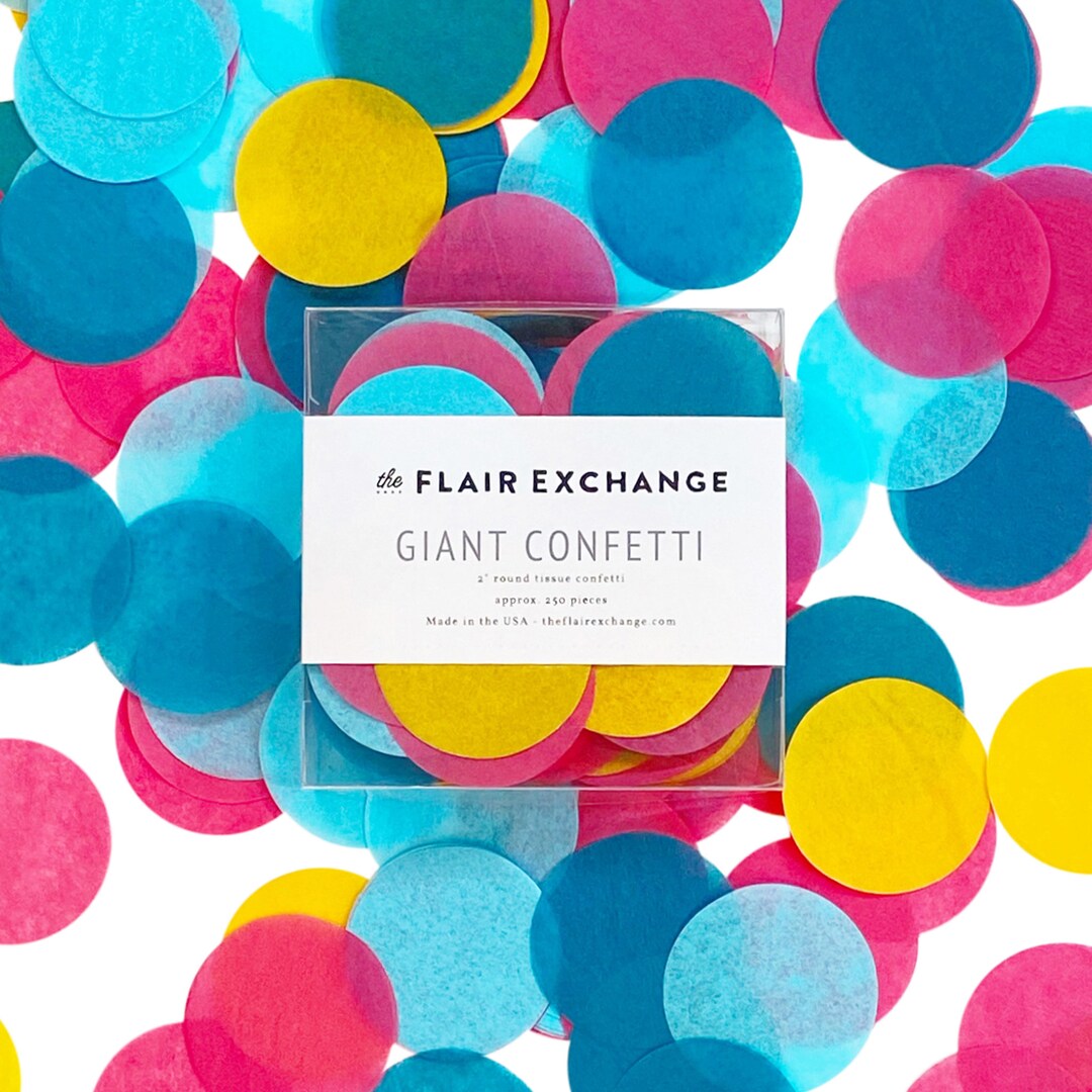 Giant 2" Confetti - Cabana : Golden, Colonial Blue, Azalea, Oxford ...