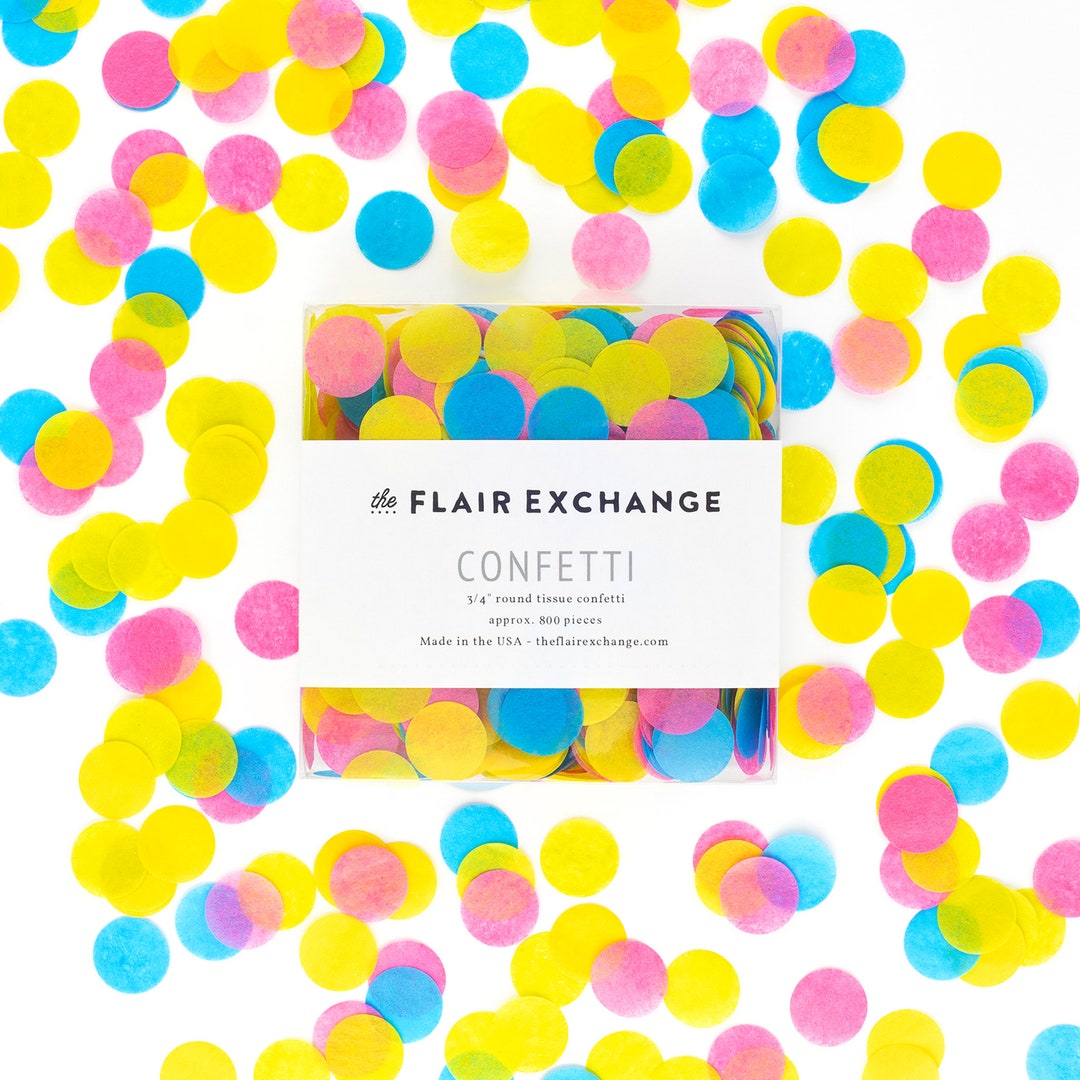 Hand-cut Confetti Neon : Hot Pink, Yellow, Lime Green, Turquoise DIY ...