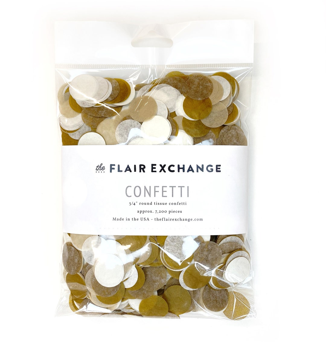 Bulk Pack Confetti - Golden : Metallic Gold, White, Kraft - DIY Party ...