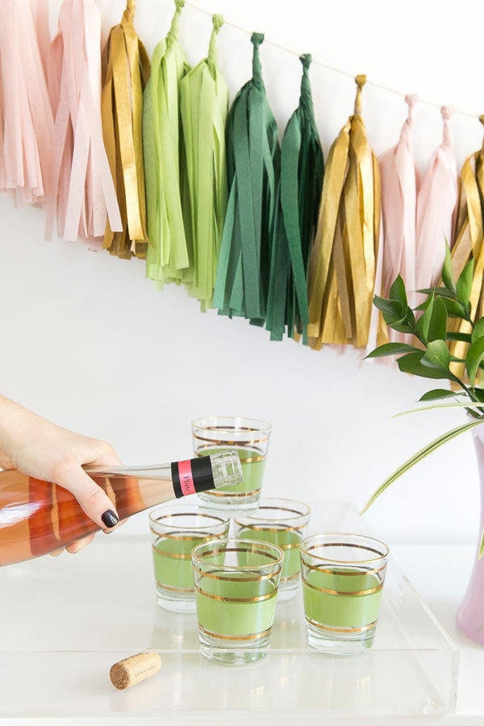 FROND Tissue Tassel Garland Kit : Metallic Gold, Sand, Sage, Forest ...