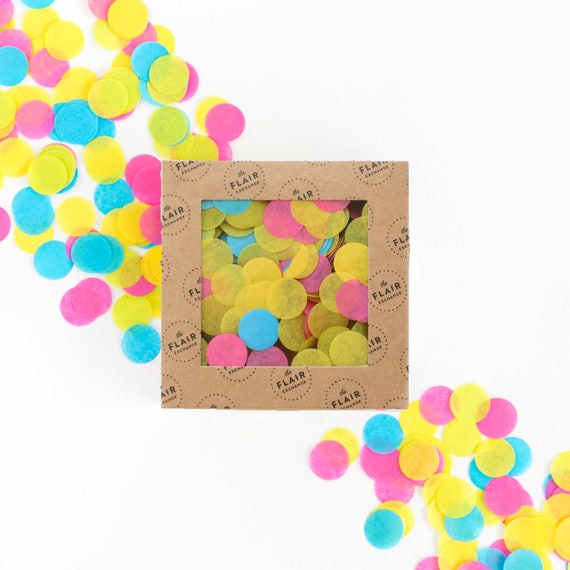 Eco Confetti - Neon: Lime, Hot Pink, Turquoise, Yellow - Circle ...