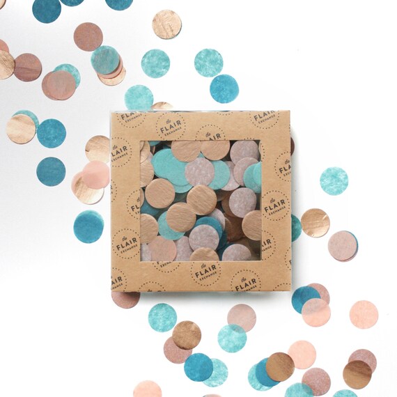 Eco Confetti - Pueblo: Teal, Colonial Blue, Salmon, Metallic Bronze ...
