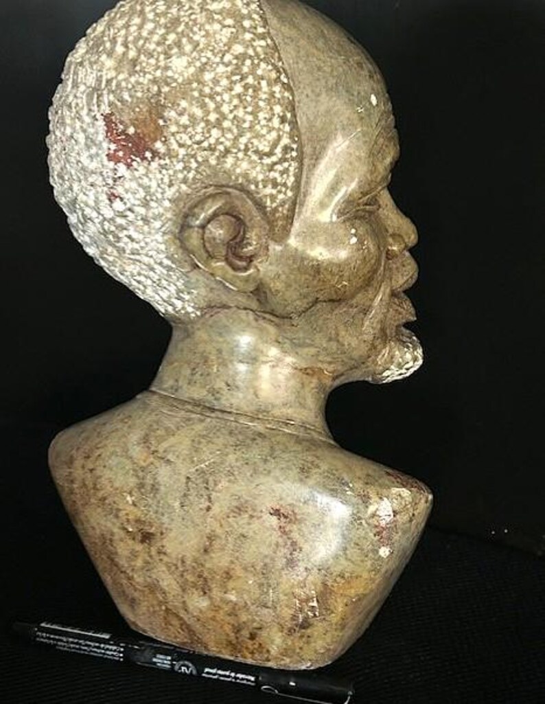 Shona People, Stone Sculpture, Hand Carved, Male Bust, Cultural, Tribal ...