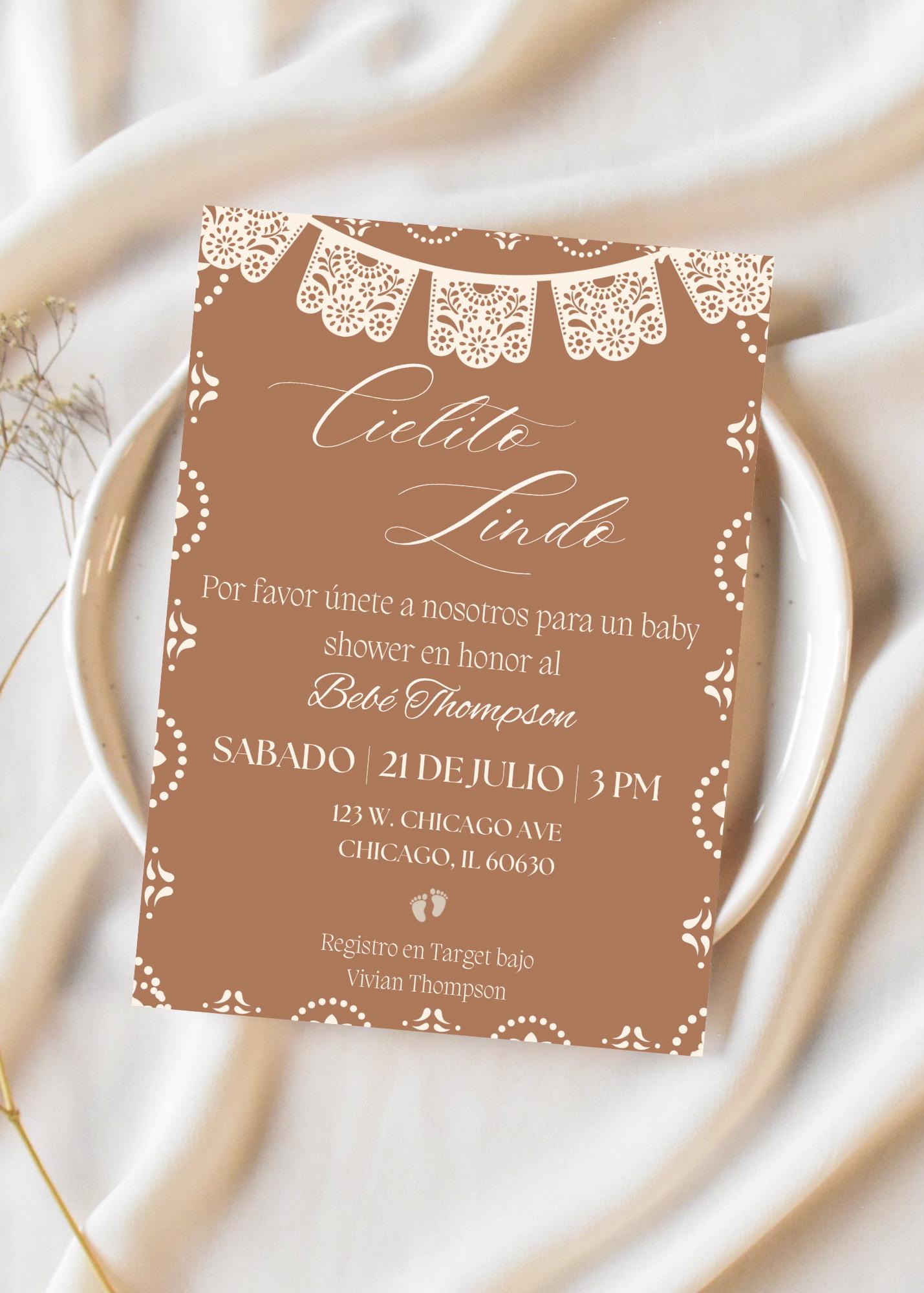 Cielito Lindo Invitation, Baby Shower Invite in Spanish, En Español ...