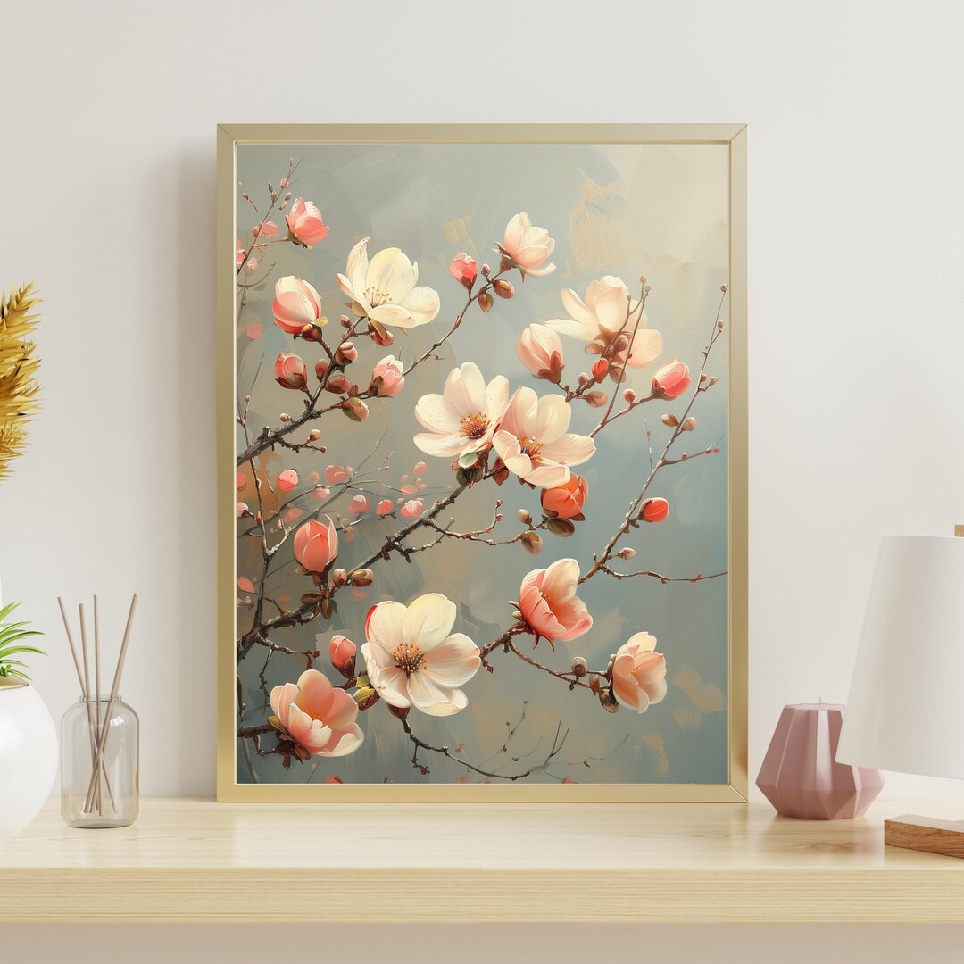 Early Spring Botanical Art Set of 5 | Minimal Nordic Nature Wall Decor ...