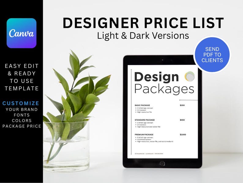 Price List Template, EDITABLE Price Form, Small Business, Price List ...