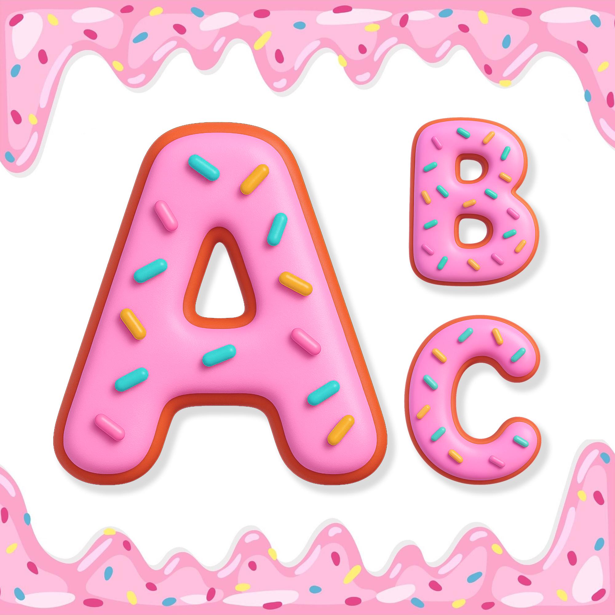 Donut 3D Letters PNG, Donut Alphabet Clip Art, PNG, Donuts Alphabet ...