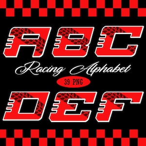 Race Alphabet PNG, Racing Letters and Number, Race Car Theme Lettering ...