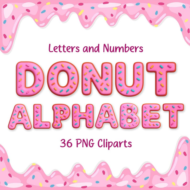 Donut 3D Letters PNG, Donut Alphabet Clip Art, PNG, Donuts Alphabet ...