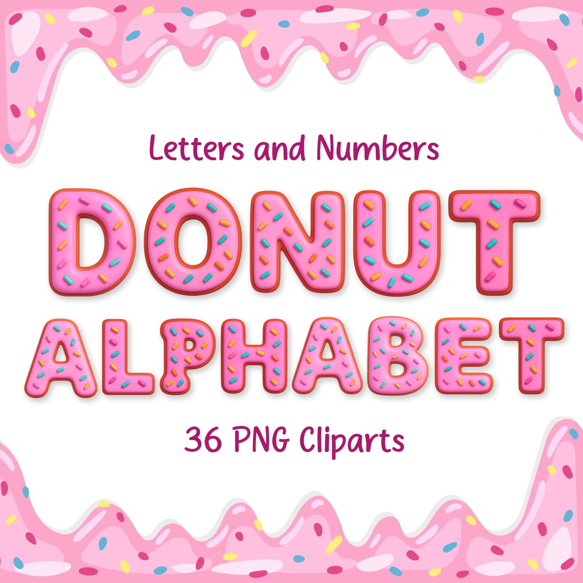 Donut 3D Letters PNG, Donut Alphabet Clip Art, PNG, Donuts Alphabet ...